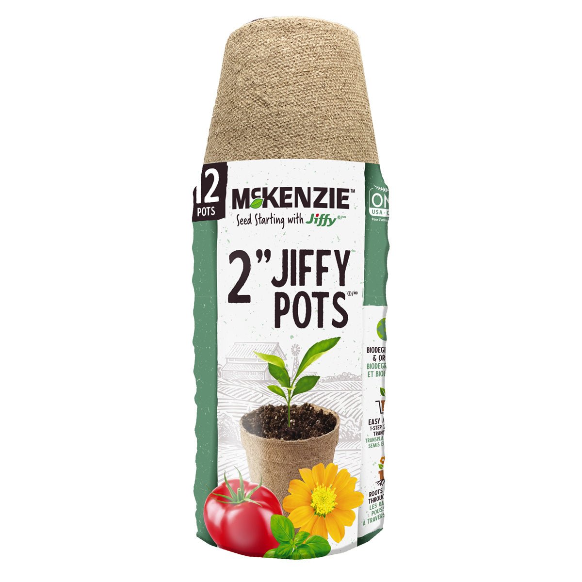 McKenzie Seeds with Jiffy Biodegradable Grow Pots 2 Inch (12 Pack)