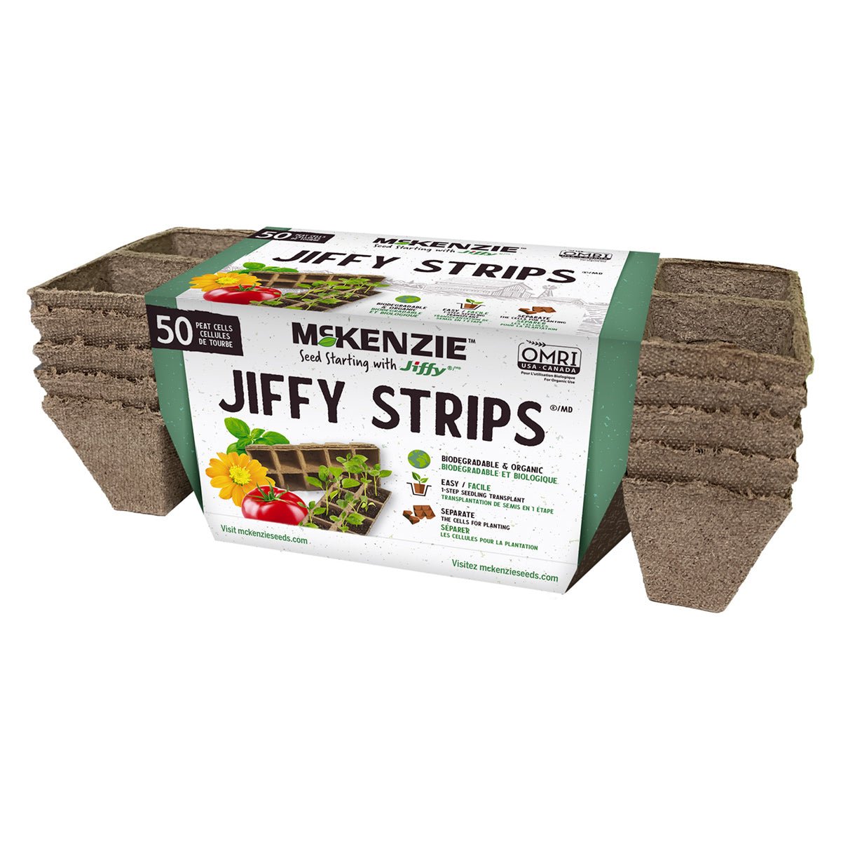 McKenzie Seeds with Jiffy Strips 10 - 50 Pots Refill