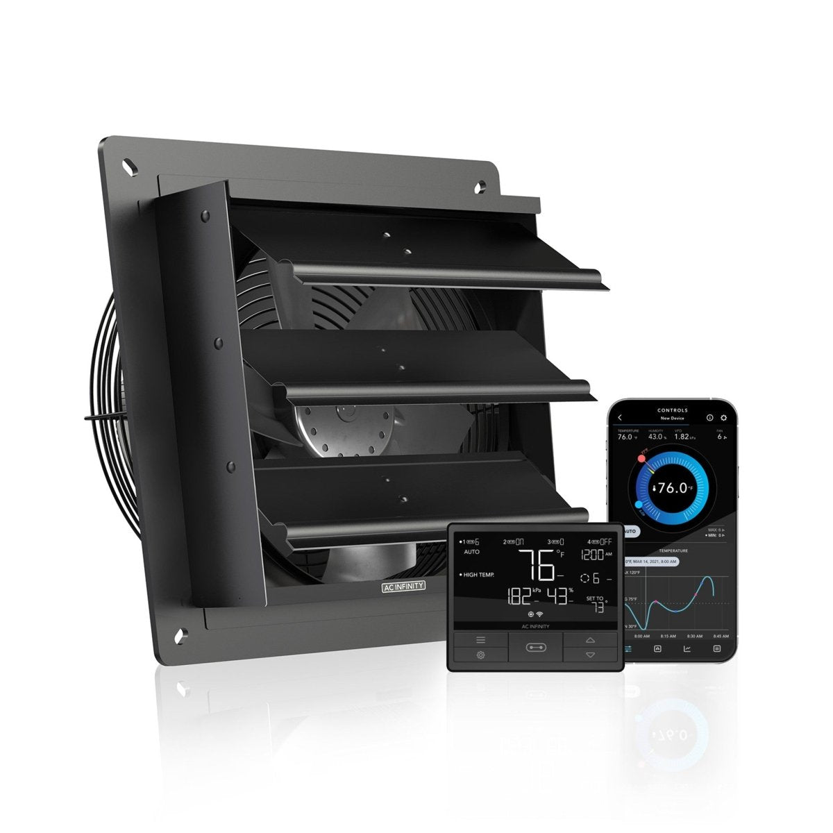 AC Infinity AIRLIFT T10 Exhaust Fan 10" with Temperature Humidity Cont